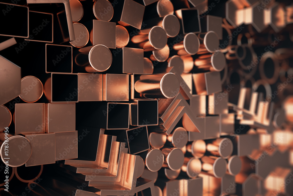 Cylindrical copper steel profiles, hexagonal copper steel profiles ...