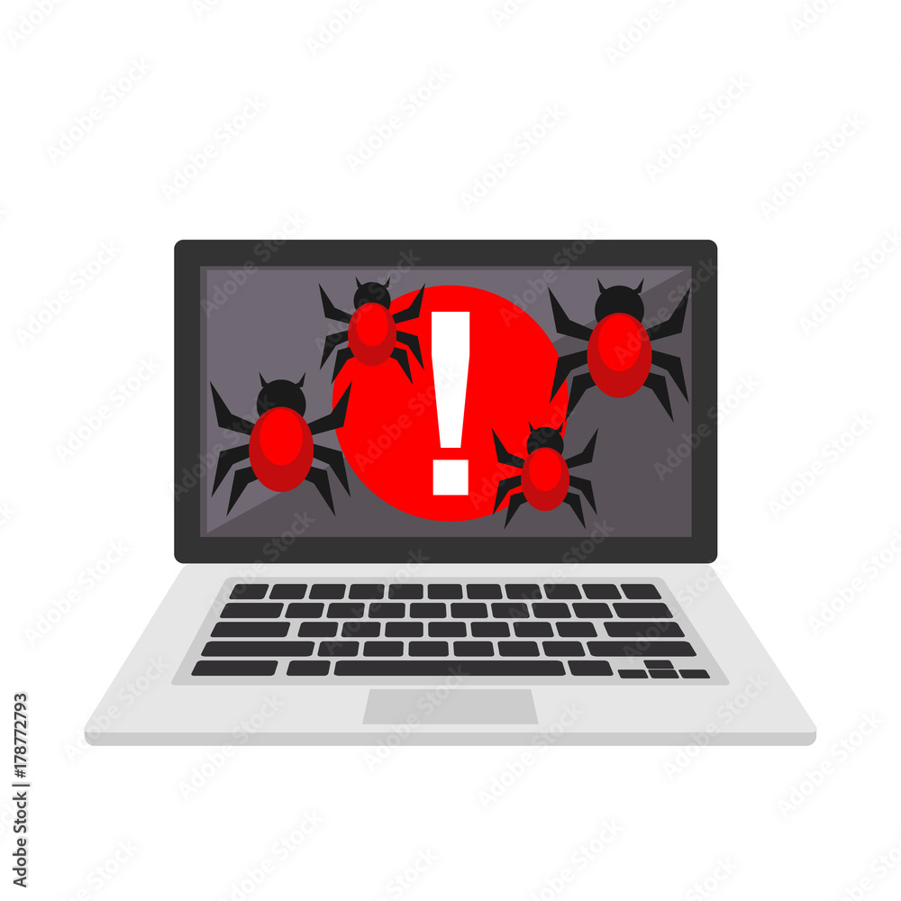 Harmful virus computer. System error caused by virus attack. Cyber ...