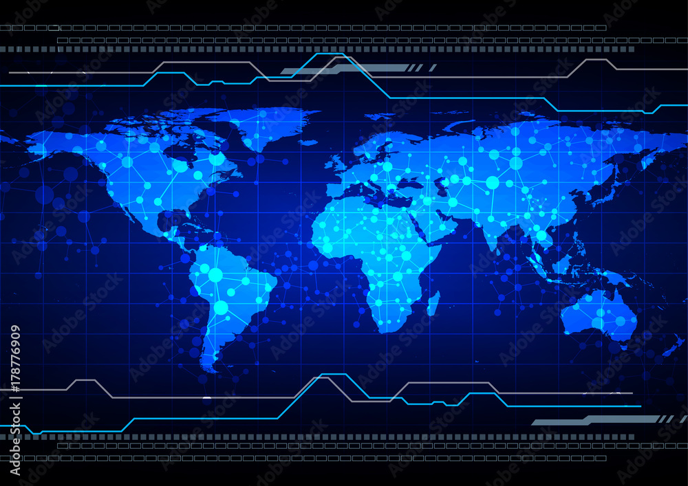 abstract map with mesh technology background. illustration vector ...