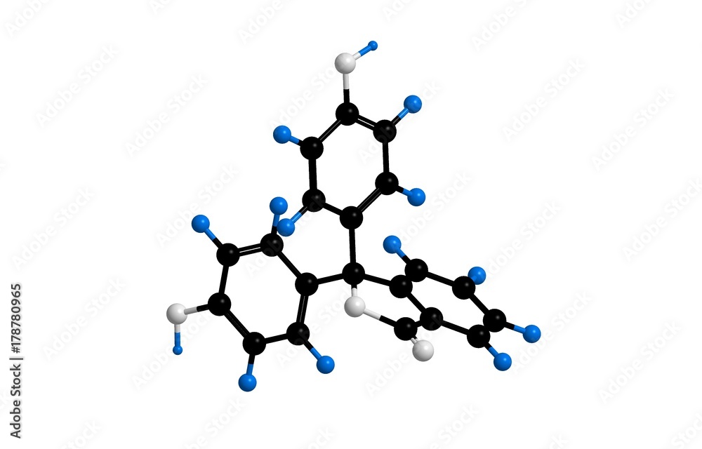 Molecular structure of Phenolphthalein, 3d rendering Stock Illustration ...