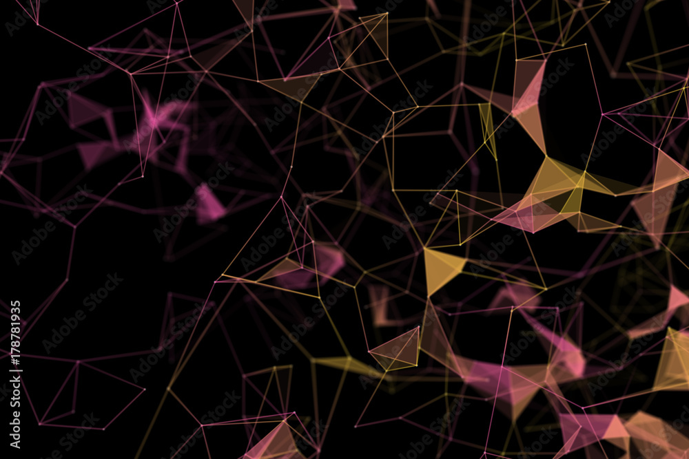 Abstract technology futuristic geometrical and science color neon ...