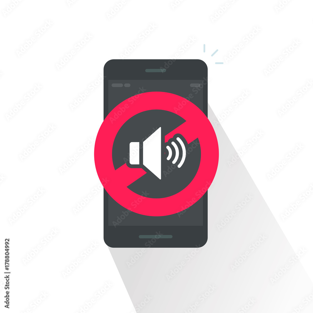 Silence cell phone sign vector illustration isolated on white ...