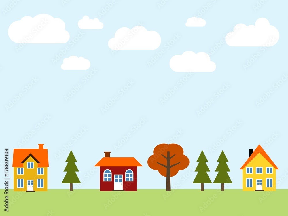 Cartoon town vector Stock Vector | Adobe Stock