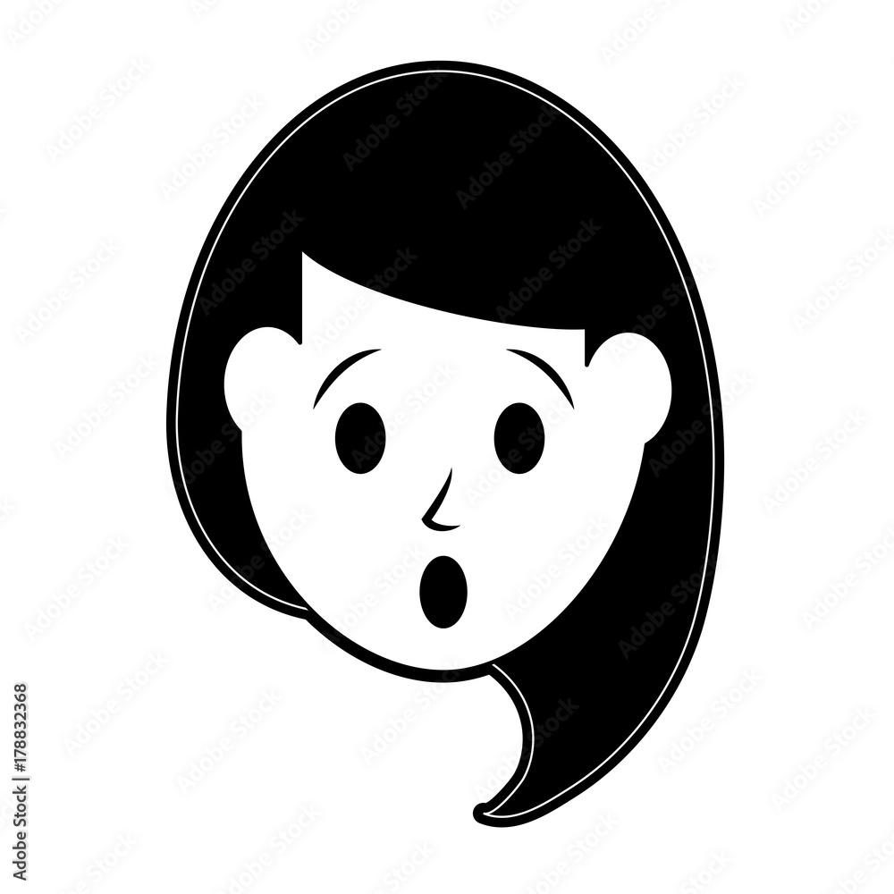 woman confused face icon image vector illustration design Stock Vector ...