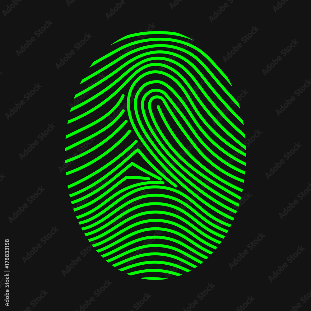 Green fingerprint. Thumbprint. Vector illustration Stock Vector | Adobe ...