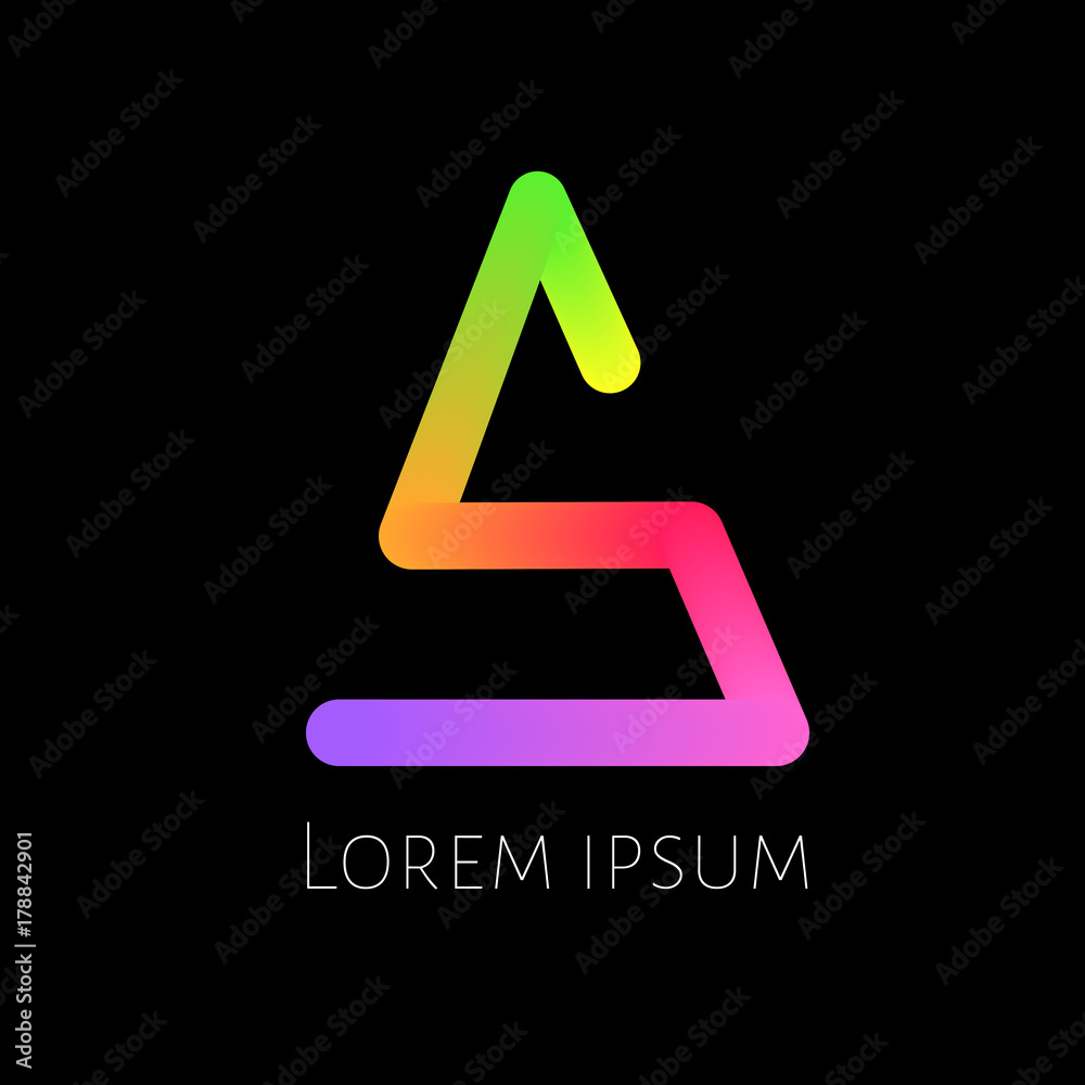 Vector Colorful Logo Isolated on Dark Background. A and S Letters ...