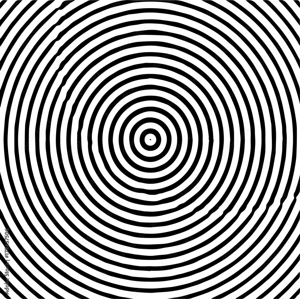 Radial waves with interference patterns, Black and white optical ...