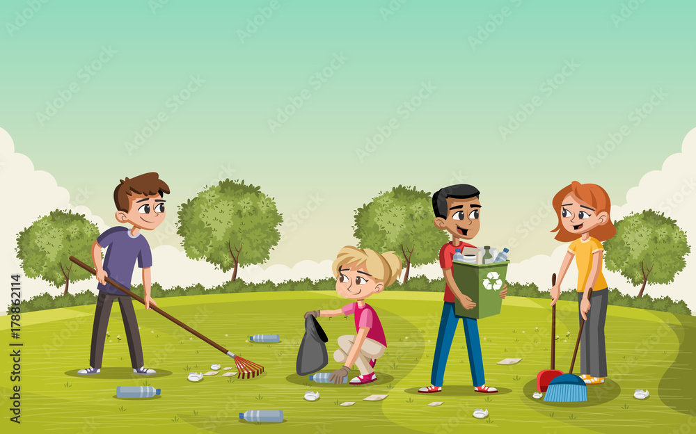 People Cleaning The Park