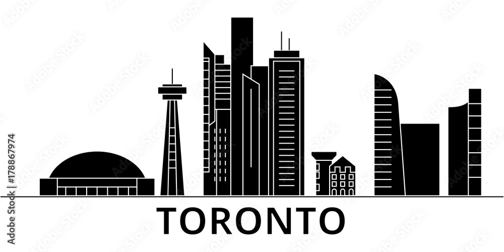 Canada, Toronto City architecture skyline, buildings, silhouette ...
