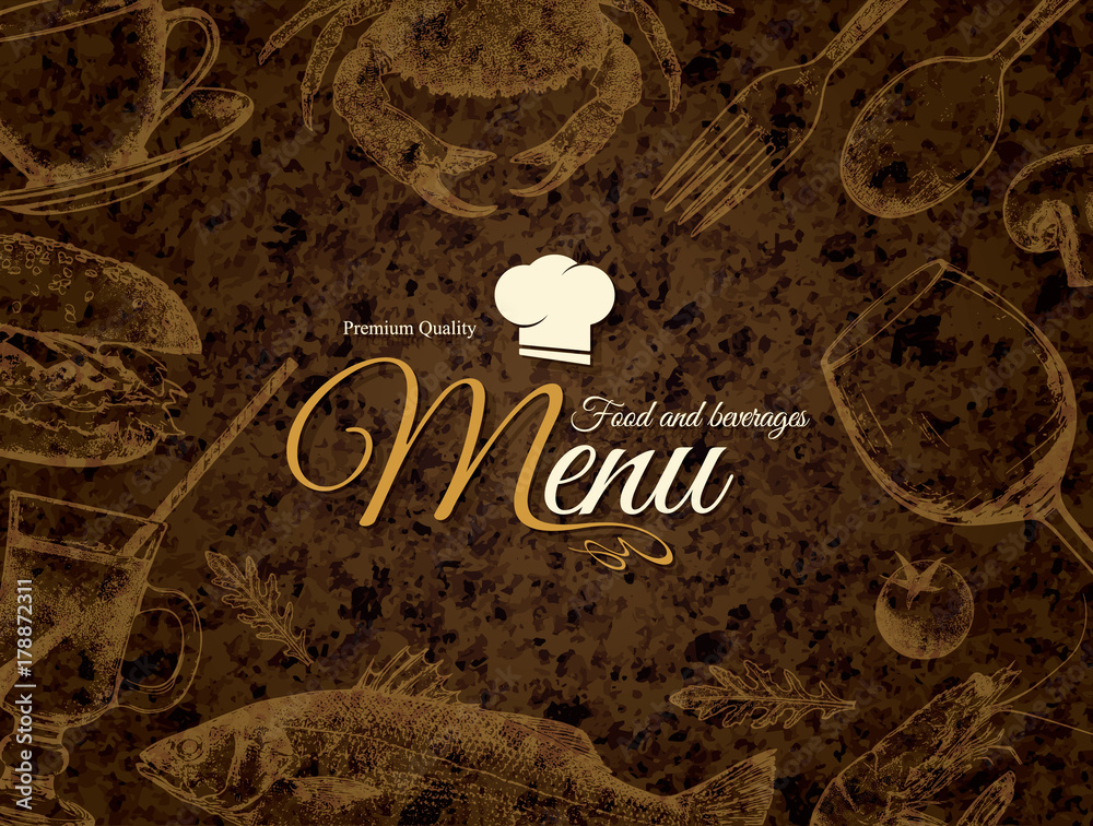 Vetor de Restaurant menu design. Vector menu brochure template for cafe ...