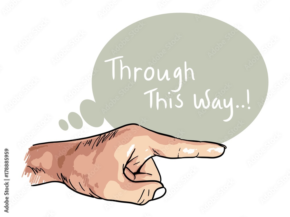 finger pointing direction hand drawing Stock Vector | Adobe Stock