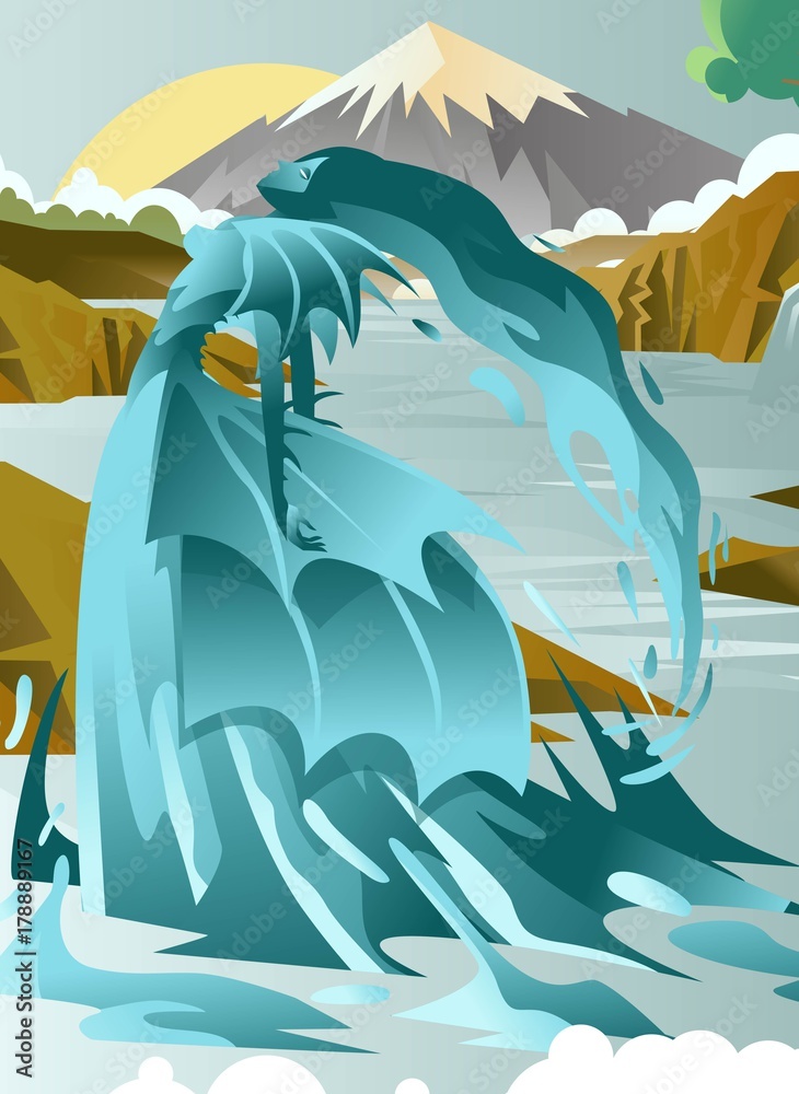 water elemental fantasy creature Stock Vector | Adobe Stock