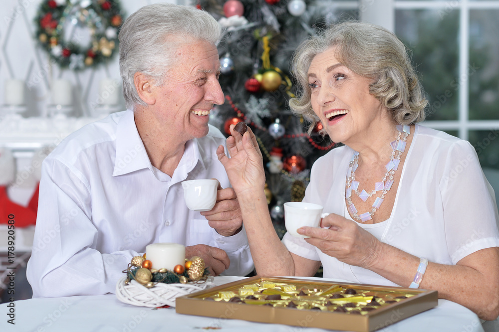 couple with cups of tea Stock Photo | Adobe Stock