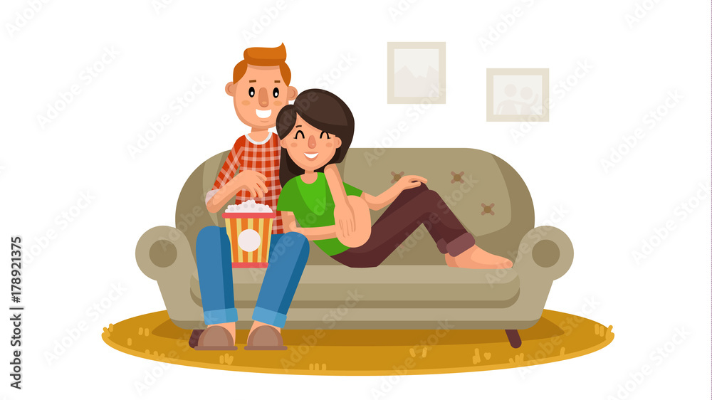 Relaxing At Home Cartoon
