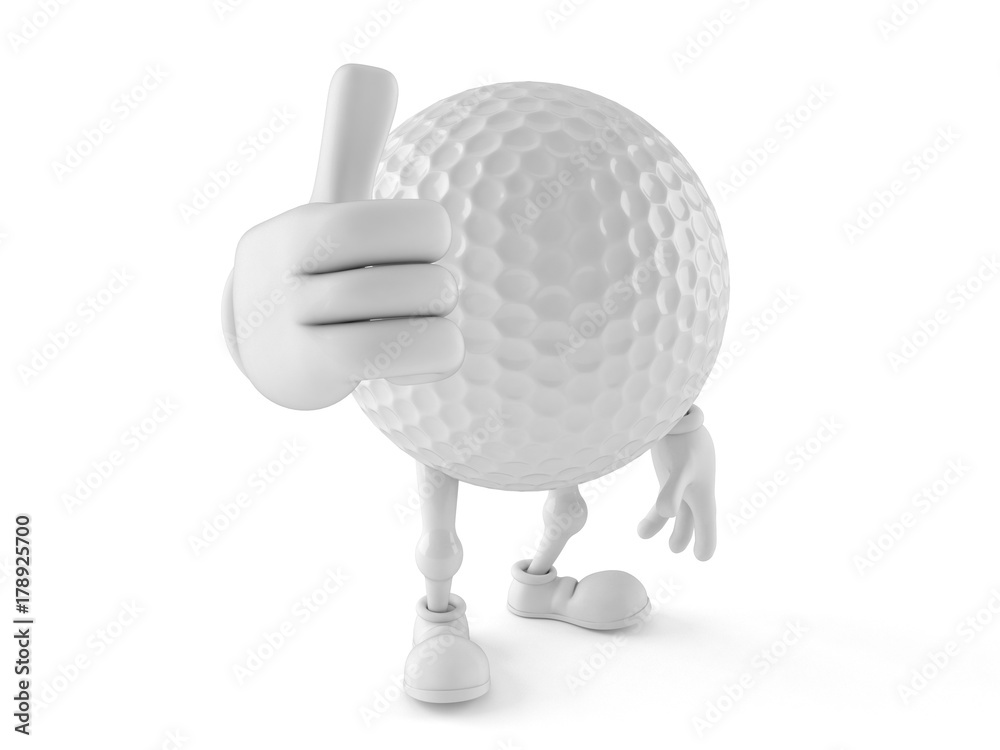 Golf ball character with thumbs up Stock Illustration | Adobe Stock