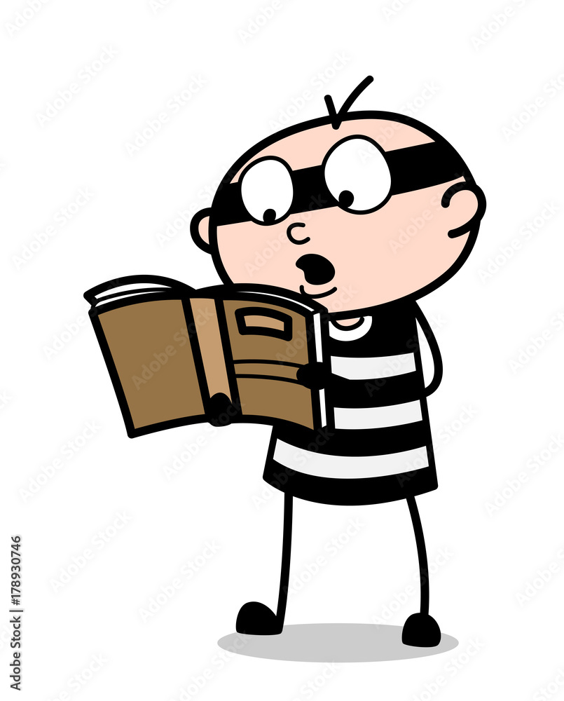 Cartoon Prisoner Reading Book in Prison Vector Stock Vector | Adobe Stock