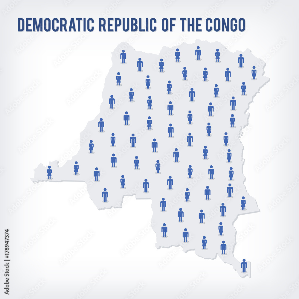 Vector people map of Democratic Republic of the Congo. The concept of ...