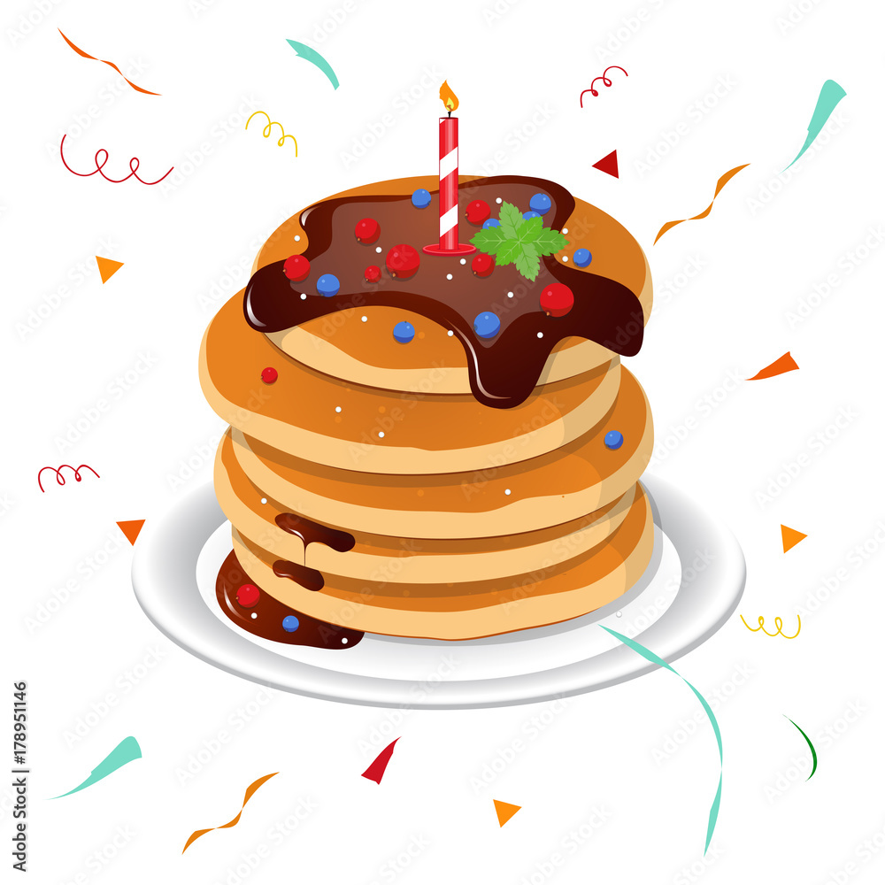 Blackboard with a congratulation. Festive hat. Vector illustration ...