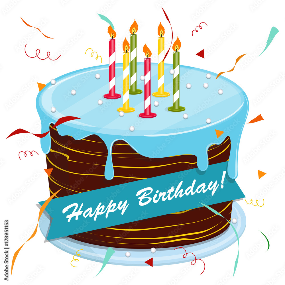 Blackboard with a congratulation. Festive hat. Vector illustration ...