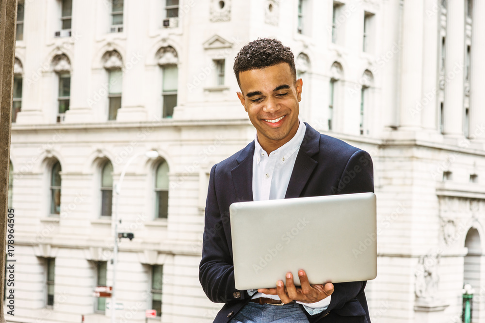 Black College Student Studying