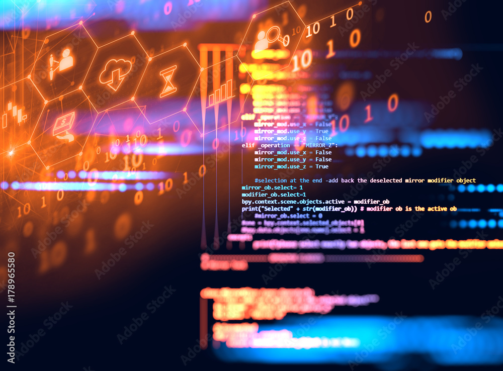Programming code abstract technology background of software developer ...