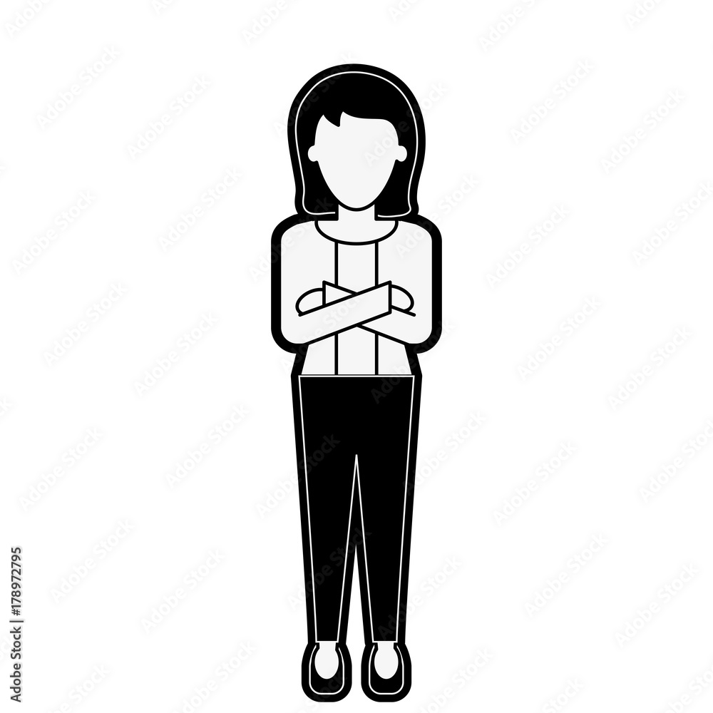 young business woman full body icon image vector illustration design ...