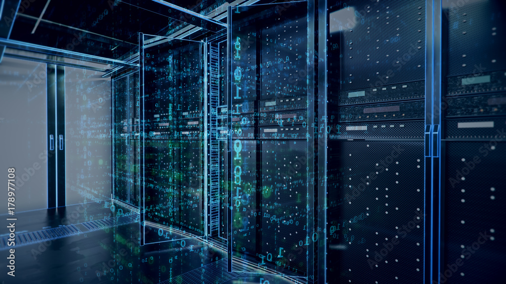 Server room or server computers.3d rendering. ilustración de Stock ...