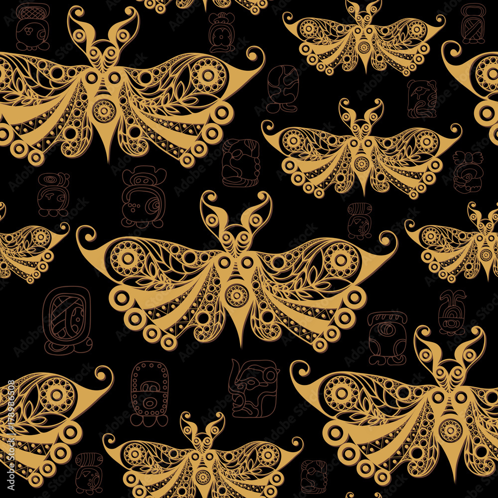 Ethnic Maya texture with a totem 17 Stock Vector | Adobe Stock