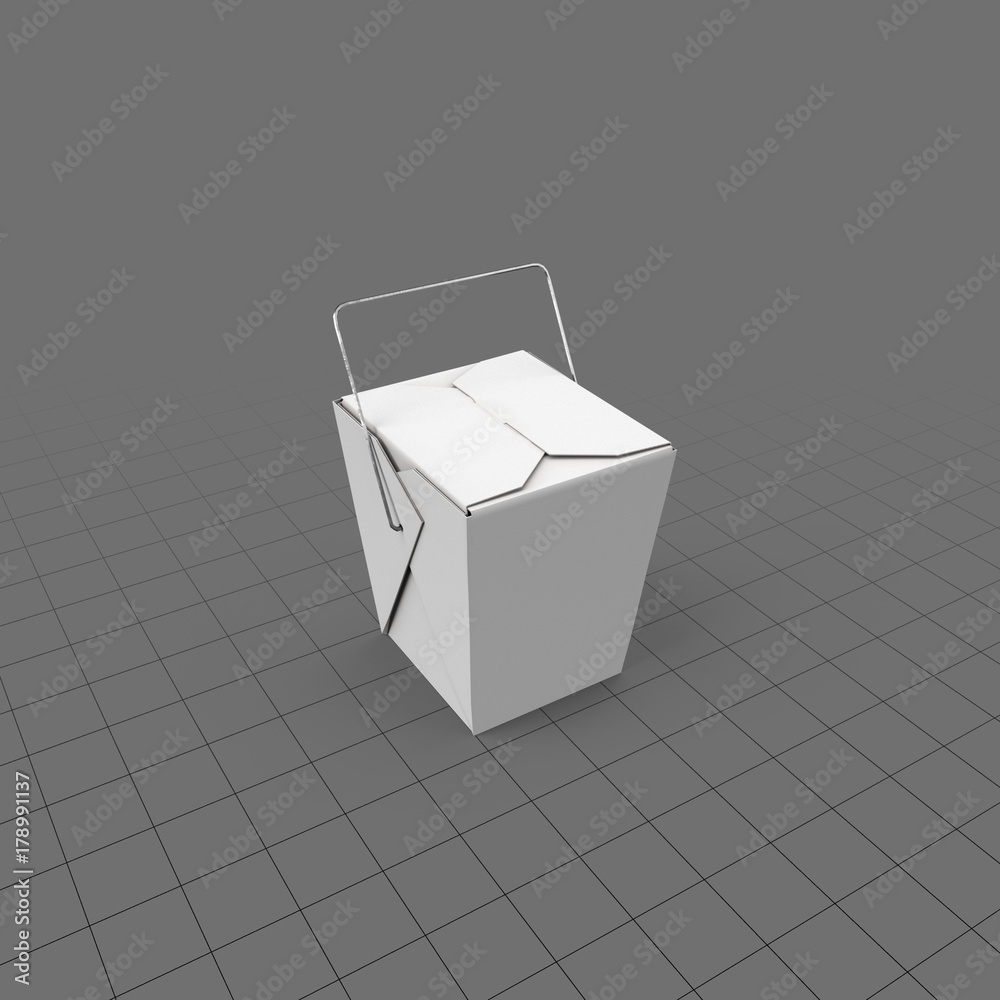 Takeout box for Chinese food Stock 3D asset | Adobe Stock