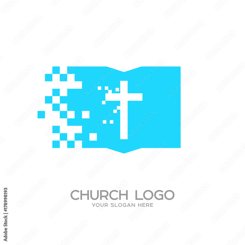 Church logo. Christian symbols. The Cross of Jesus Christ and the Holy ...