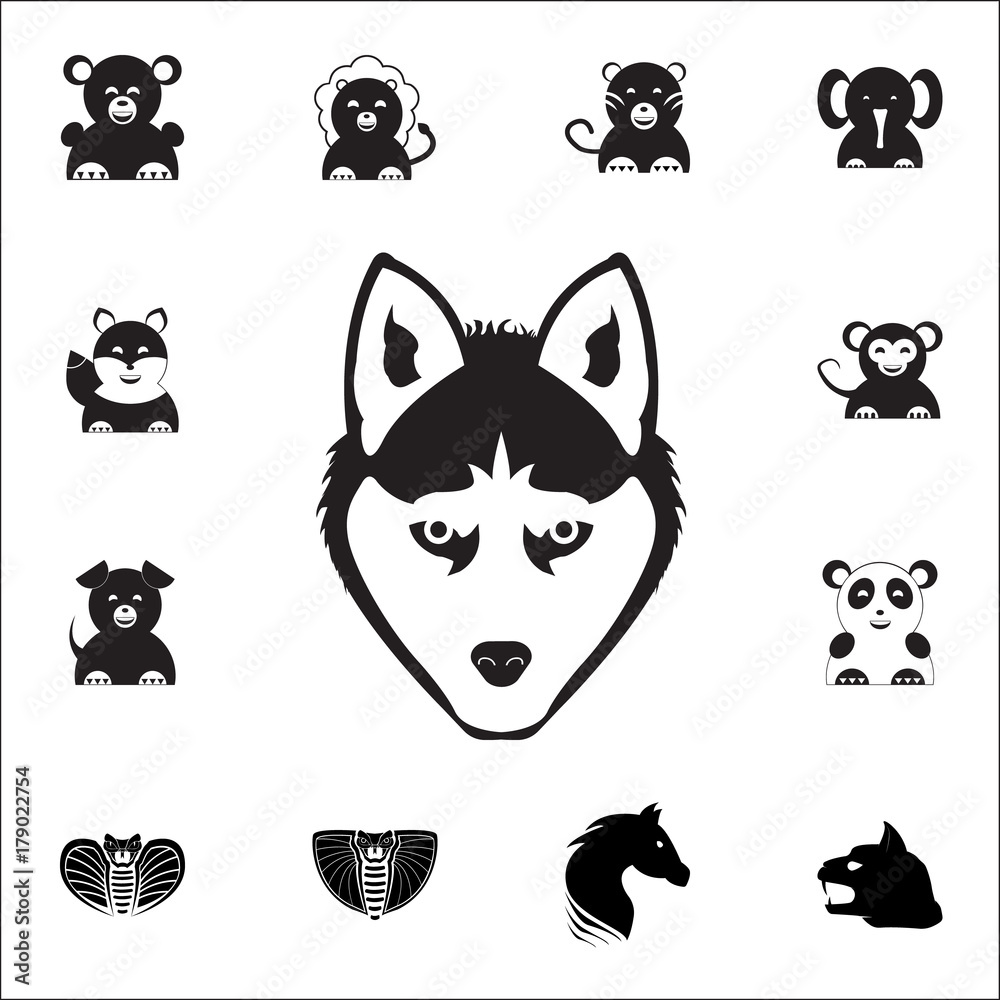 Wolf Head Icon. Set of animal icons. You can use in web or app icons ...