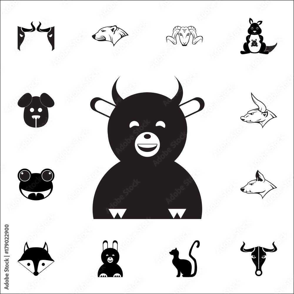 cute cow icon. Set of animal icons. You can use in web or app icons ...