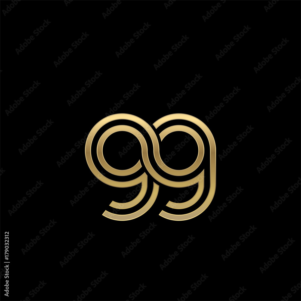 Initial lowercase letter gg, linked outline rounded logo, elegant ...