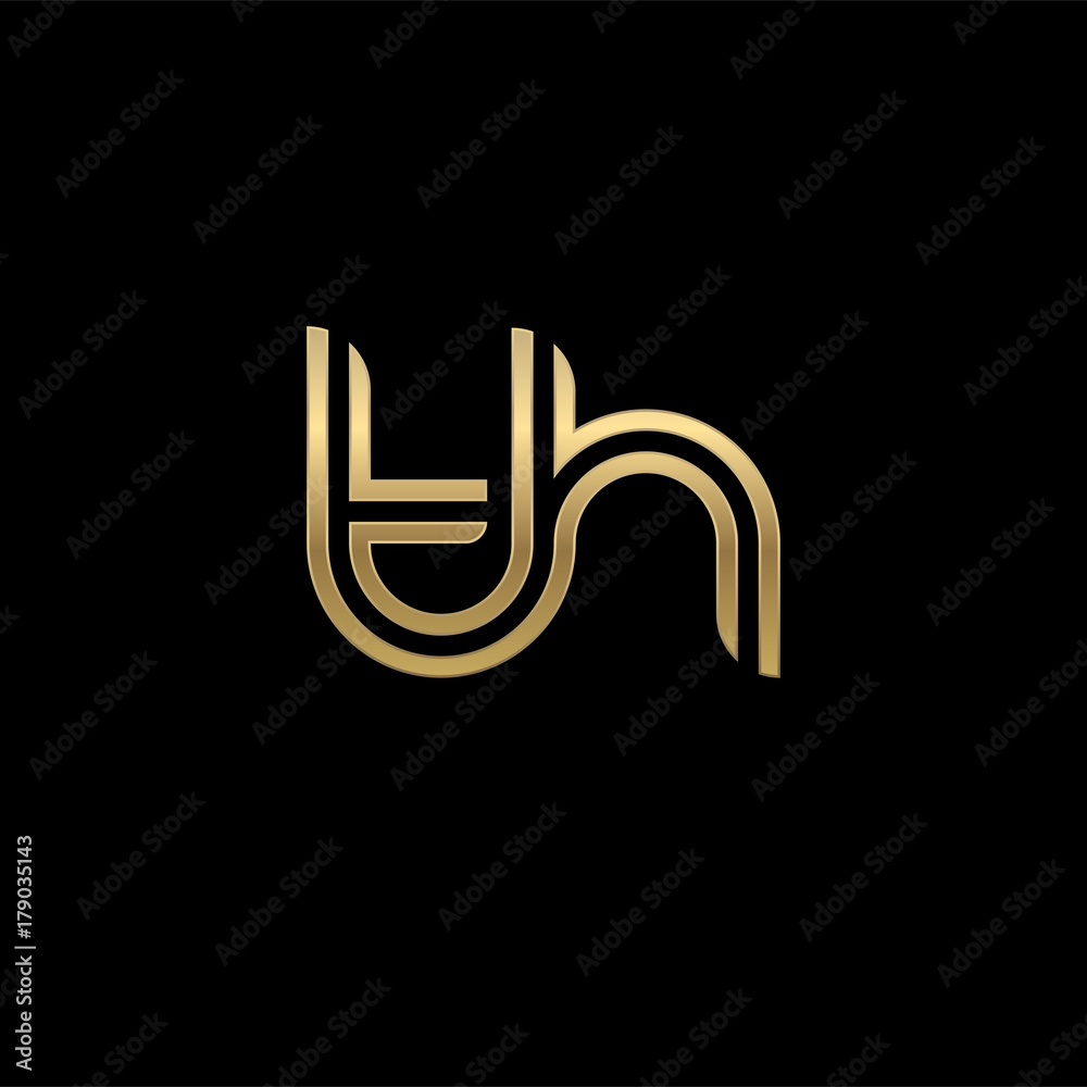 Initial lowercase letter th, linked outline rounded logo, elegant ...