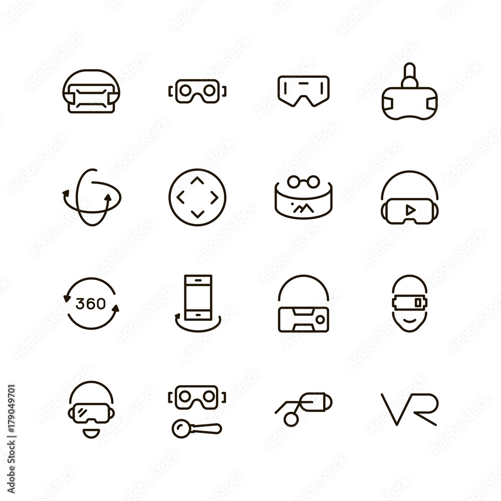 VR icon set Stock Vector | Adobe Stock