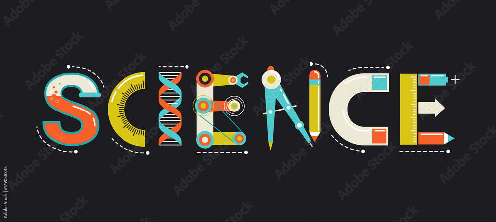 Science banner, typography and background Stock Vector | Adobe Stock