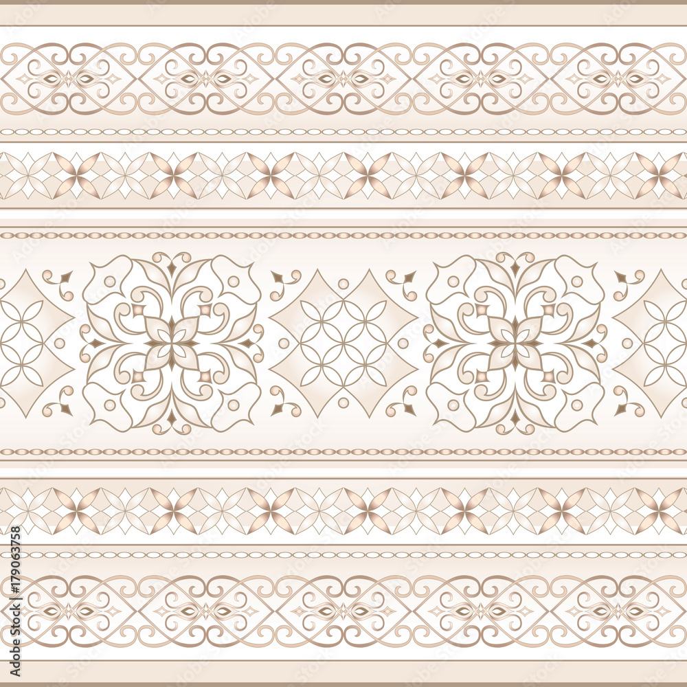 Vector line art seamless border for design template. Stock Vector ...