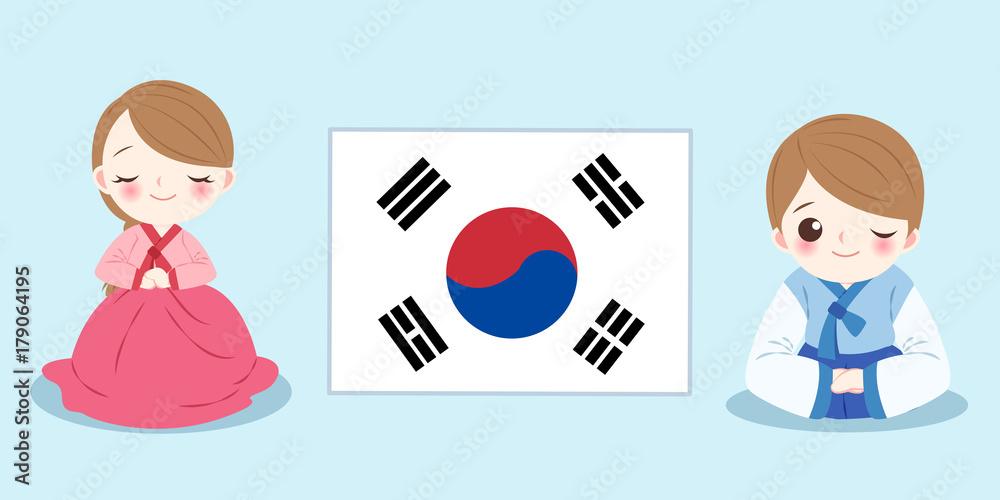 cartoon korea people Stock Vector | Adobe Stock