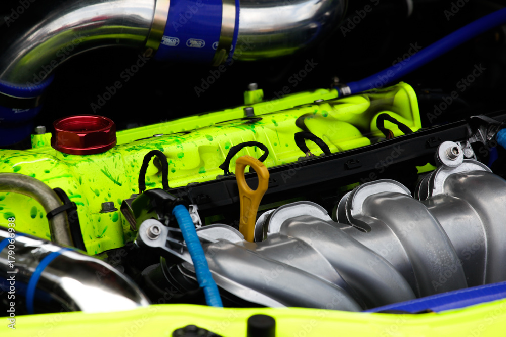 KUALA LUMPUR, MALAYSIA - OCT 28 : A sport car engine at the KUALA ...