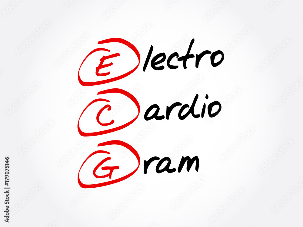ECG - electrocardiogram acronym, concept background Stock Vector ...