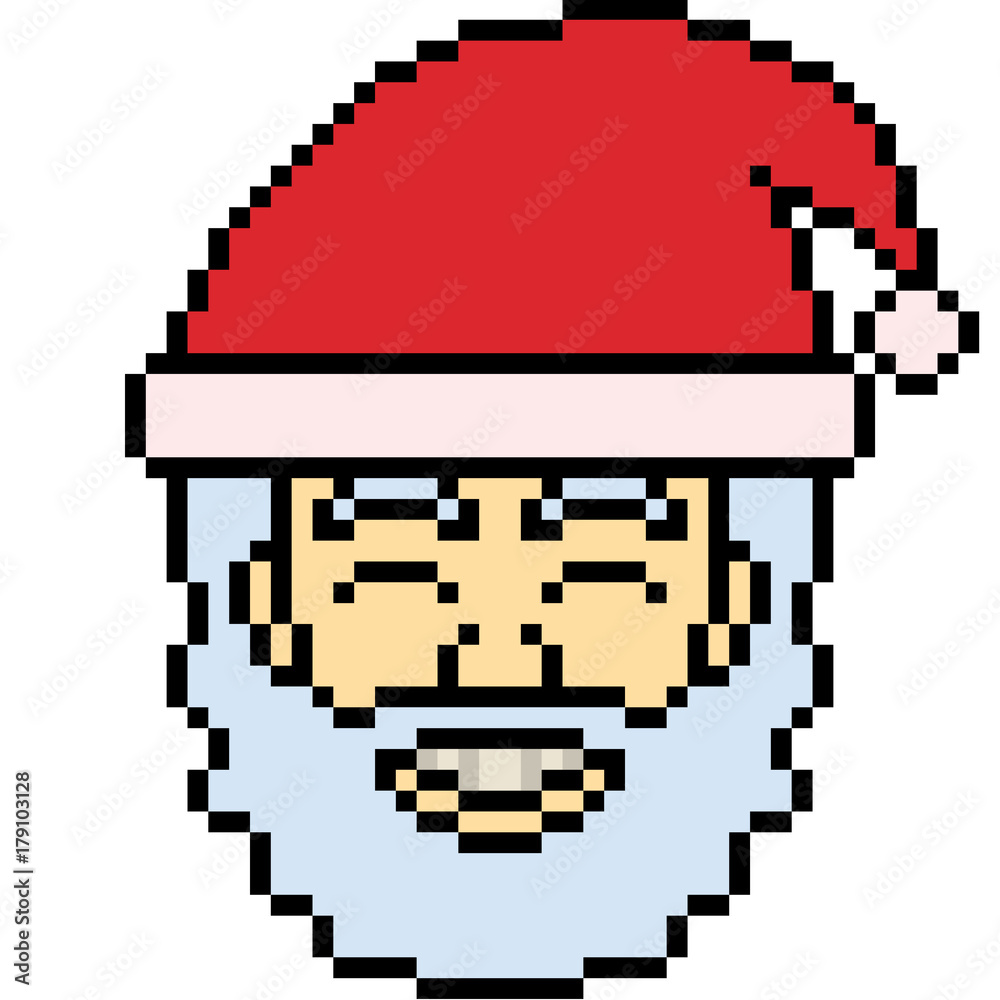 vector pixel art santa head Stock Vector | Adobe Stock