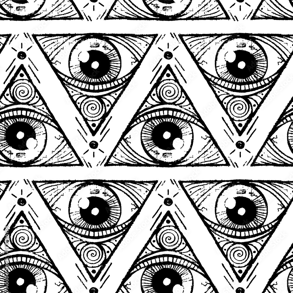 Seamless texture. Magic repeating background. Tile pattern with pyramid ...