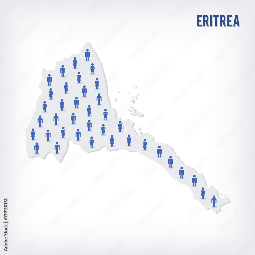 Vector people map of Eritrea . The concept of population. Stock Vector ...