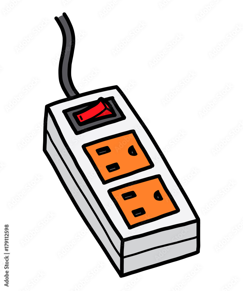 portable electric socket / cartoon vector and illustration, hand drawn ...