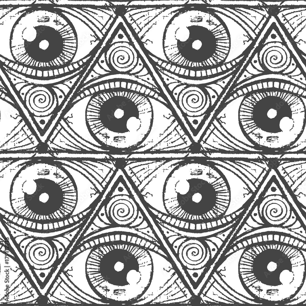 Seamless texture. Magic repeating background. Tile pattern with pyramid ...