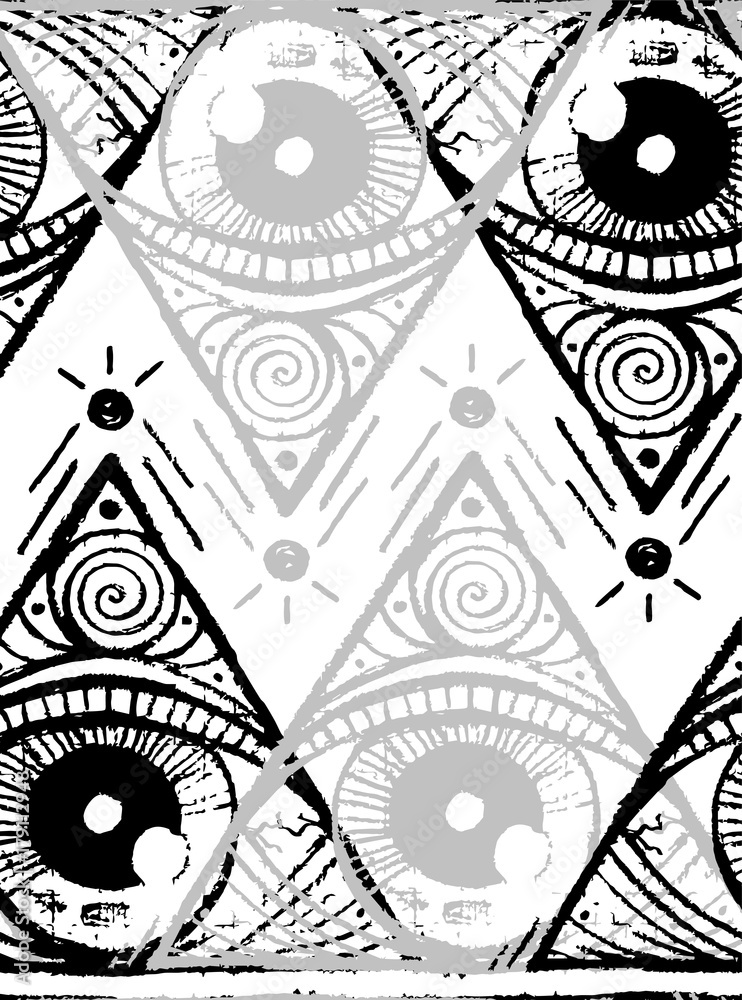 Seamless texture. Magic repeating background. Tile pattern with pyramid ...