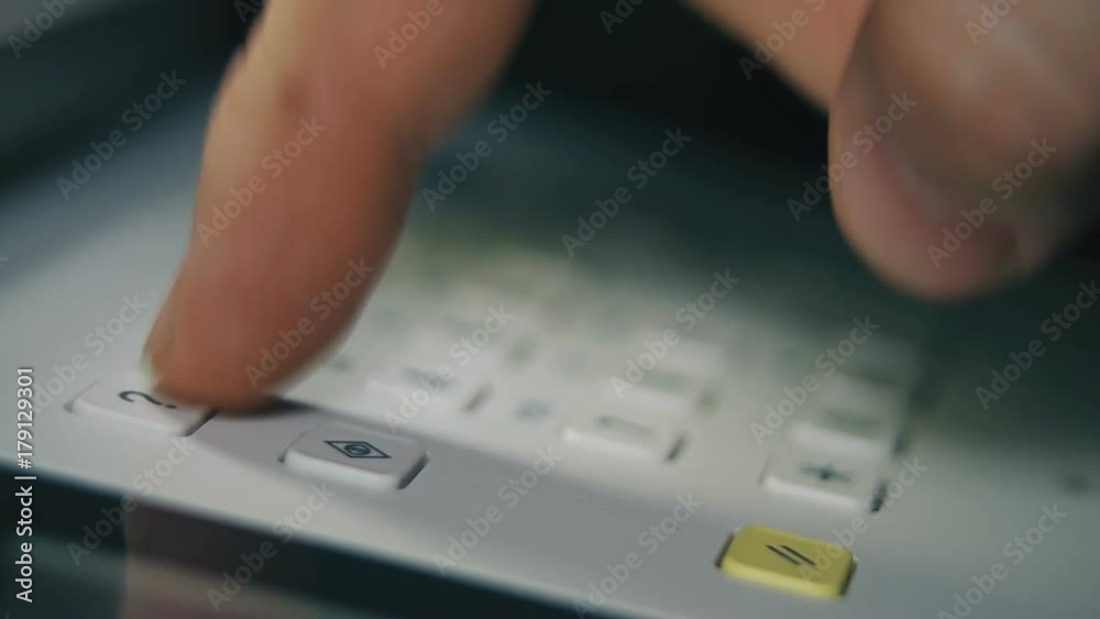 Pressing of the button a question mark in the printer Stock 비디오 | Adobe ...