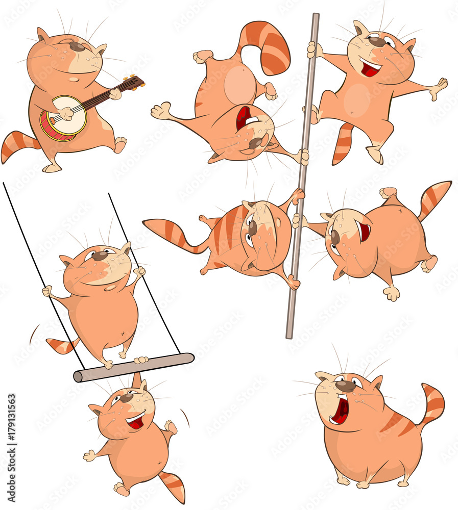 Set Cartoon Illustration. A Cute Cats for you Design Stock Vector ...