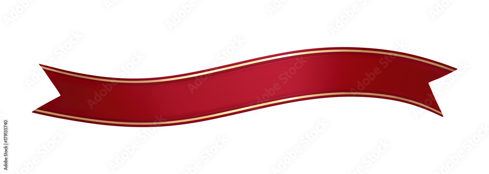 Red ribbon banner with gold border - wavy Stock Illustration | Adobe Stock