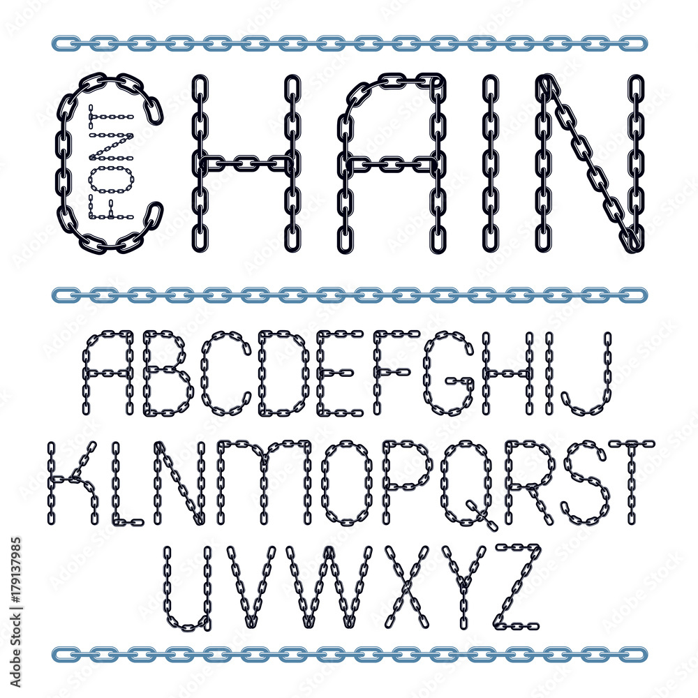 Set of vector English alphabet letters isolated. Capital decorative ...